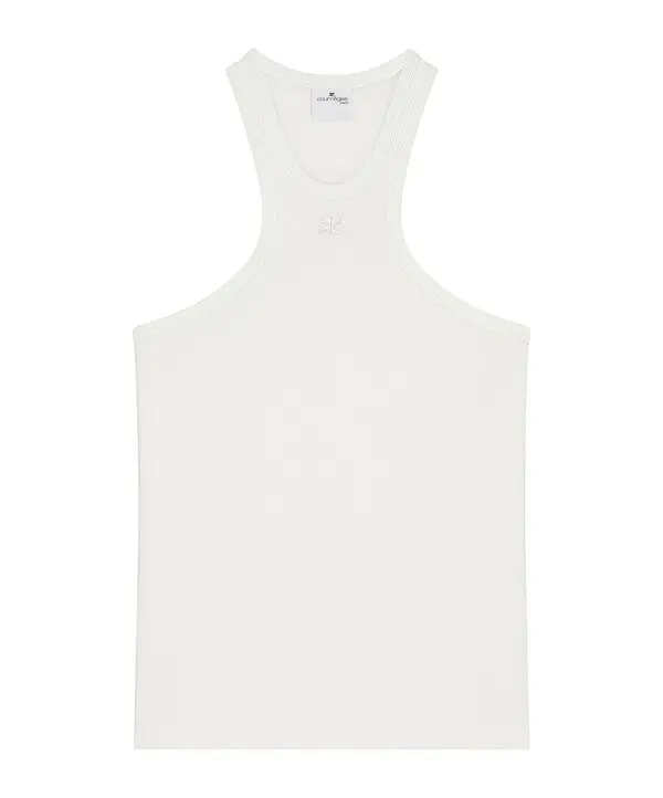 COURREGES Scuba-jersey Tank Top - Heritage White