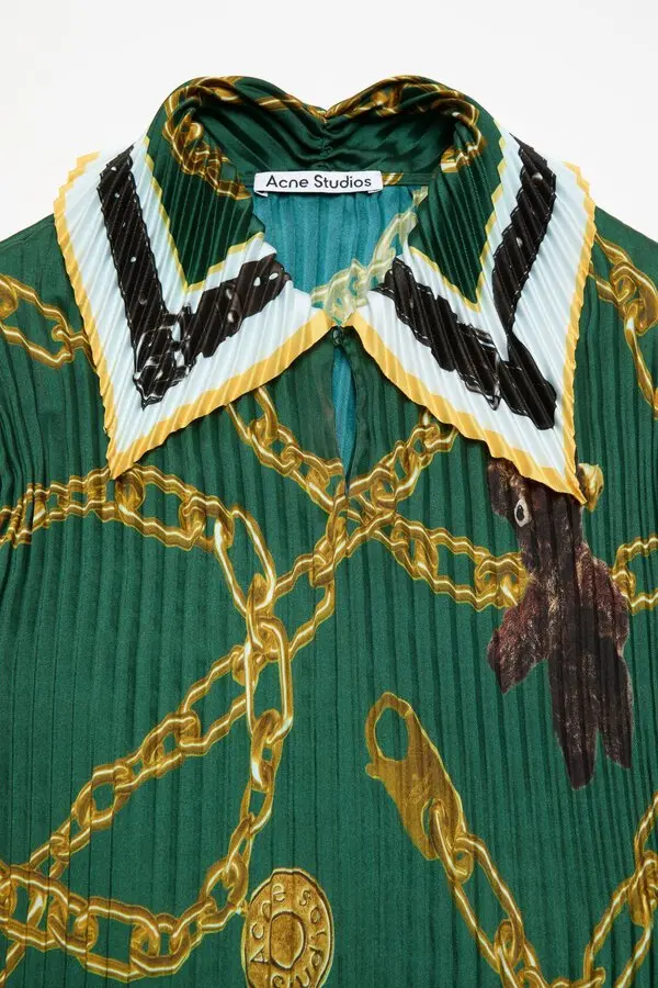 Acne Studios Pleated Printed Blouse