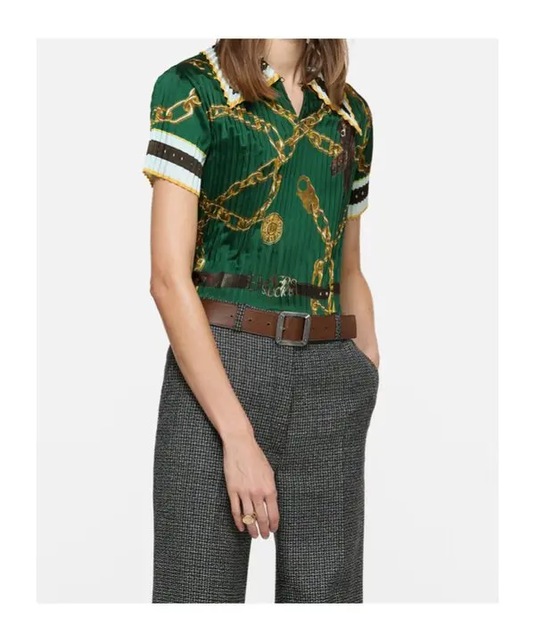 Acne Studios Pleated Printed Blouse