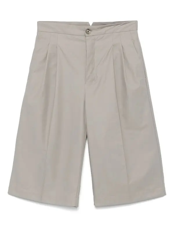 Ami Pleat-detail Shorts - Nude