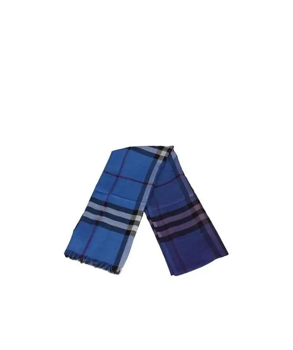 Burberry Checkered Scarf - Blue