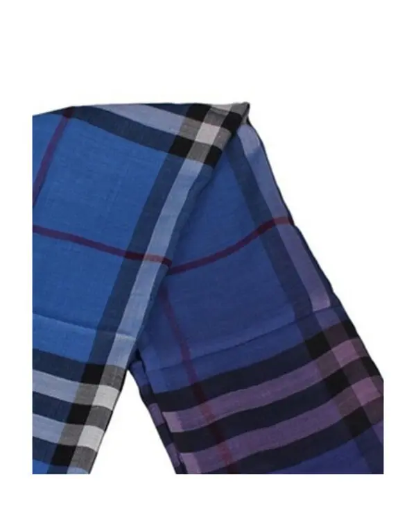 Burberry Checkered Scarf - Blue