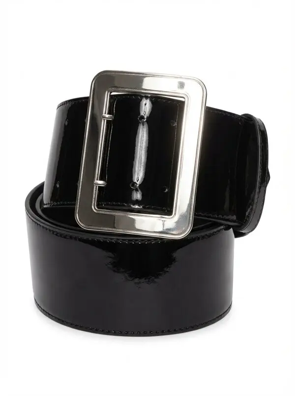 Gucci Logo Engraved Wide Buckle Belt - Black