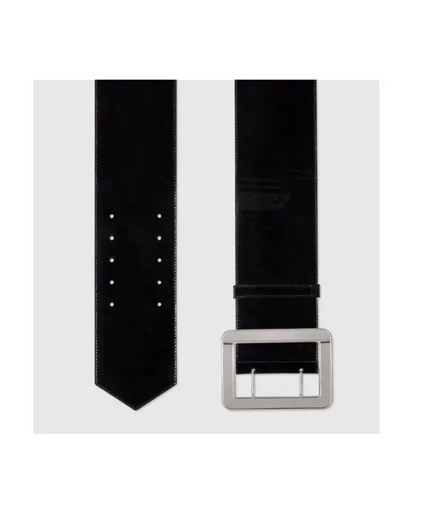 Gucci Engraved Logo Wide Patent Leather Belt