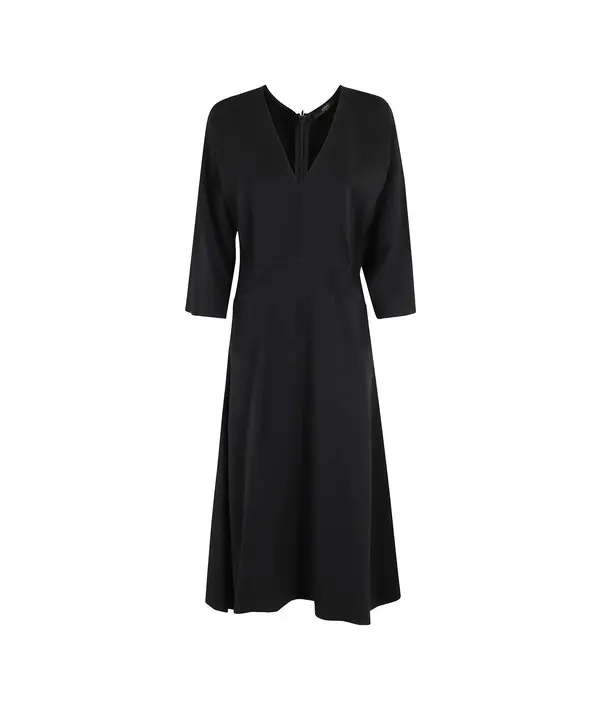 Seventy V-neck Dress With Side Pockets And Rear Zip Closure