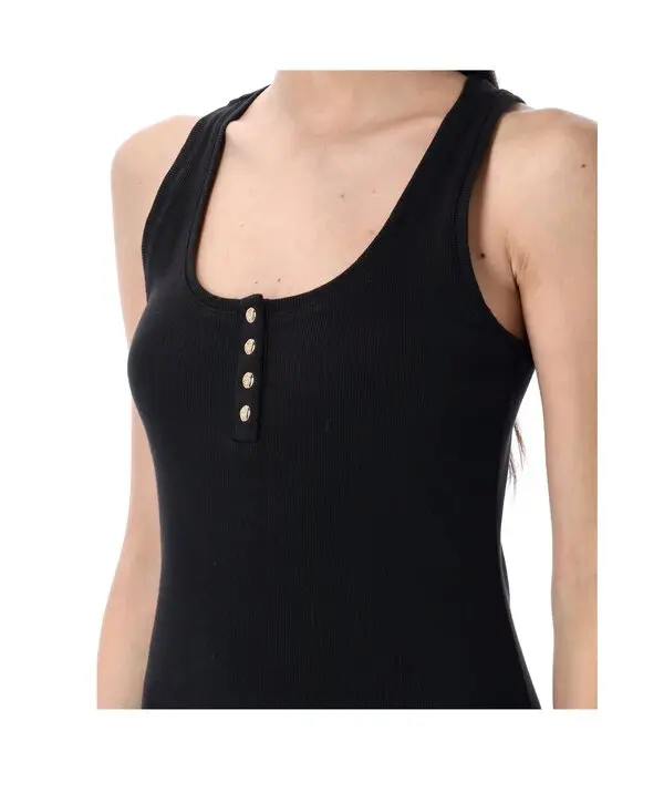 ANINE BING Alessia Ribbed Midi Dress With Button Front