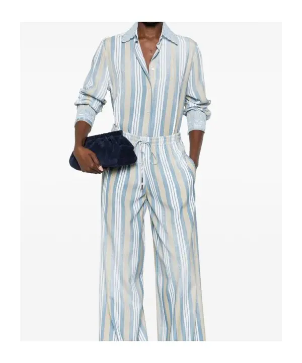 Ermanno Scervino Striped Lace Buttoned Shirt