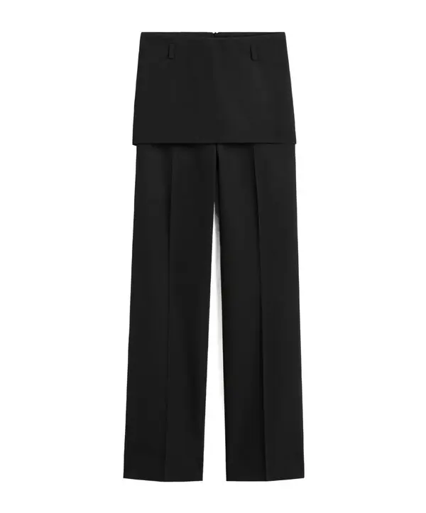 TOTEME Skirt-overlay Tailored Pants - Black