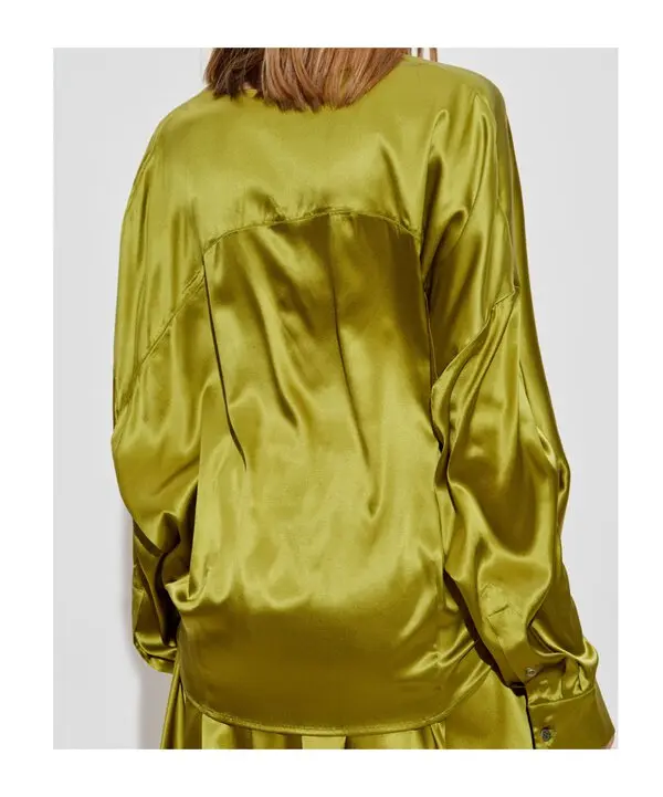 Dries Van Noten Long-sleeved V-neck Shirt - Green