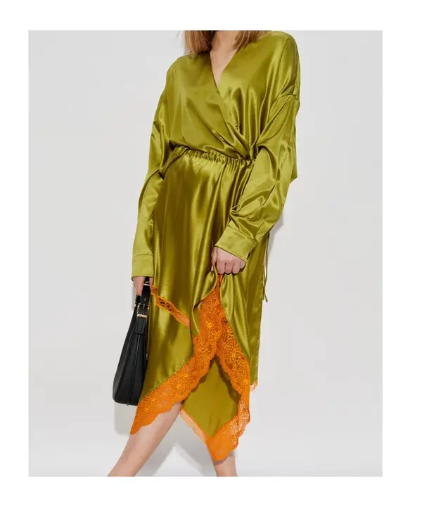 Dries Van Noten Long-sleeved V-neck Shirt - Green