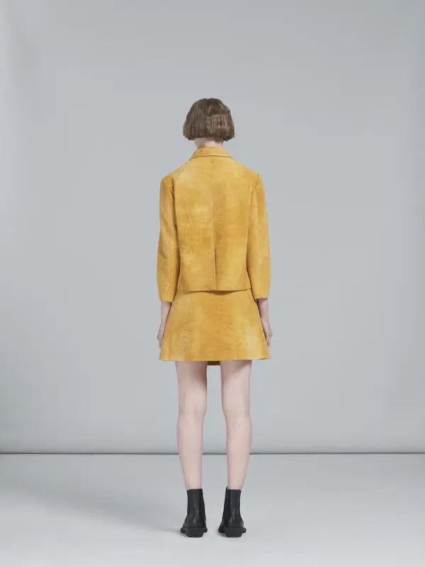 Marni A-line Buttoned Suede Skirt