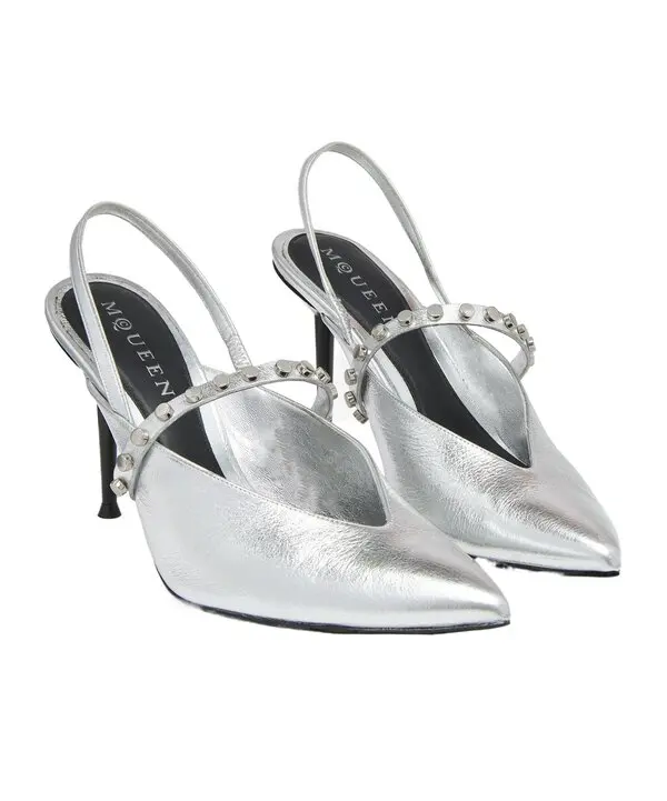 Alexander McQueen Revel Slingback Pumps With Stud Embellishments