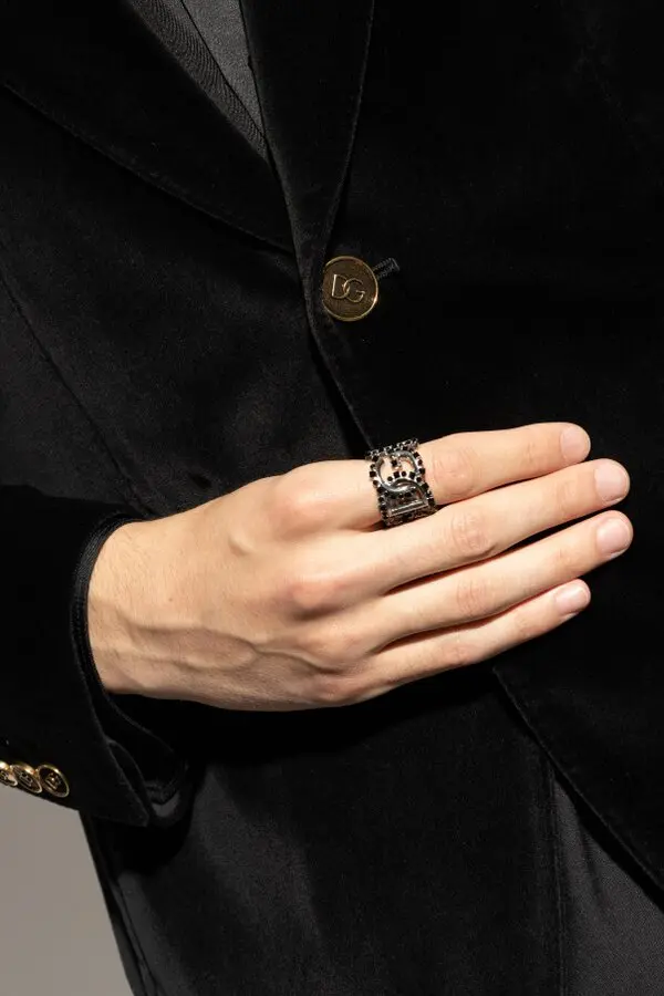 Dolce & Gabbana Dg Logo-plaque Crystal Ring