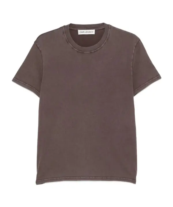 Our Legacy Pigment-dyed Crewneck T-shirt - Brown