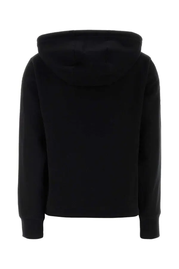 Burberry Zip-up Hoodie With Equestrian Knight Embroidery - Black