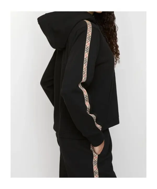 Burberry Zip-up Hoodie With Equestrian Knight Embroidery - Black