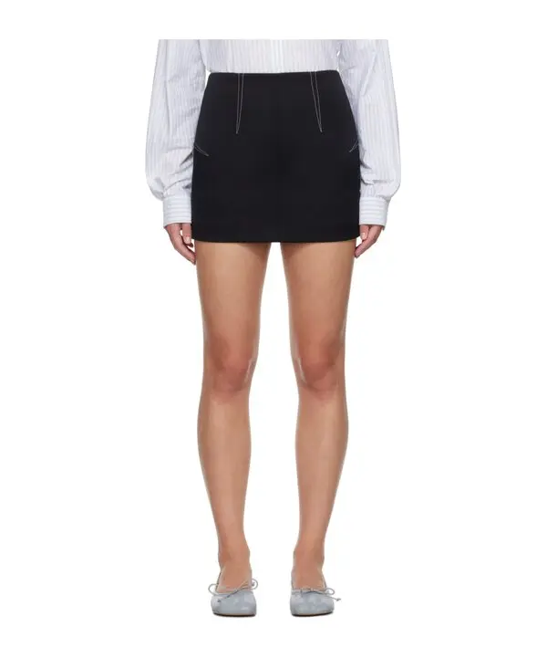 MAISON MARGIELA Contrast Stitching Mini Skirt
