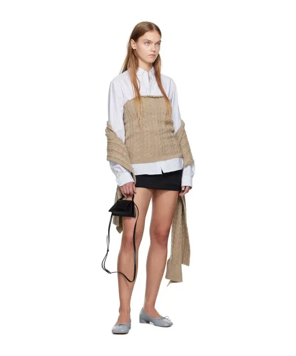 MAISON MARGIELA Contrast Stitching Mini Skirt