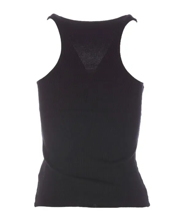 Patrizia Pepe Ribbed Tank Top With Logo Detail
