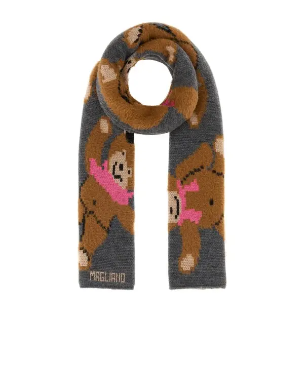 MAGLIANO Embroidered Wool-blend Scarf - Brown