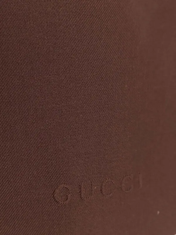 Gucci Pleated Shorts With Embossed Logo - Dark Brown