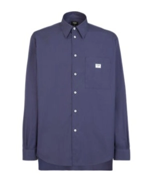 Fendi Buttoned Long-sleeved Shirt - Dark Blue