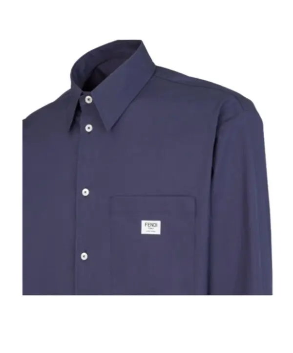 Fendi Buttoned Long-sleeved Shirt - Dark Blue