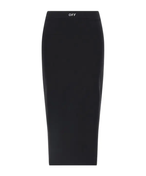 Off-White Midi Skirt With Logo