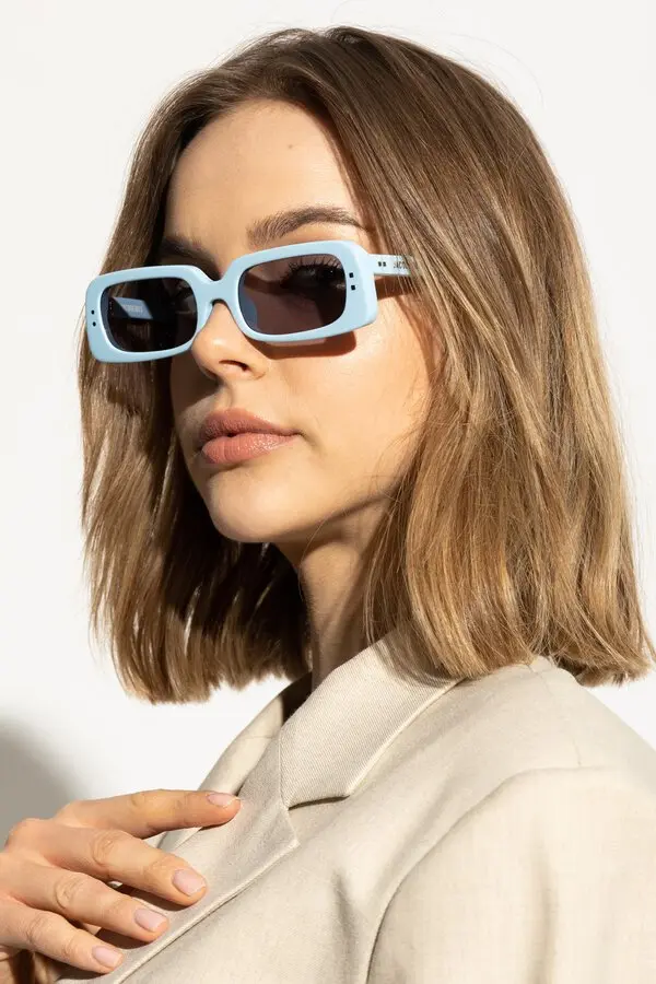 Jacquemus Rectangle Logo Sunglasses - Blue