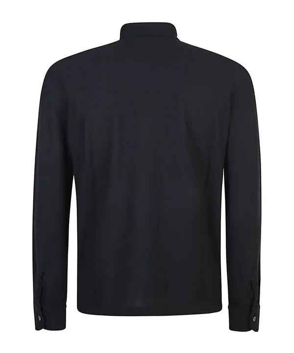 ZANONE Crepe Long Sleeve Polo Shirt