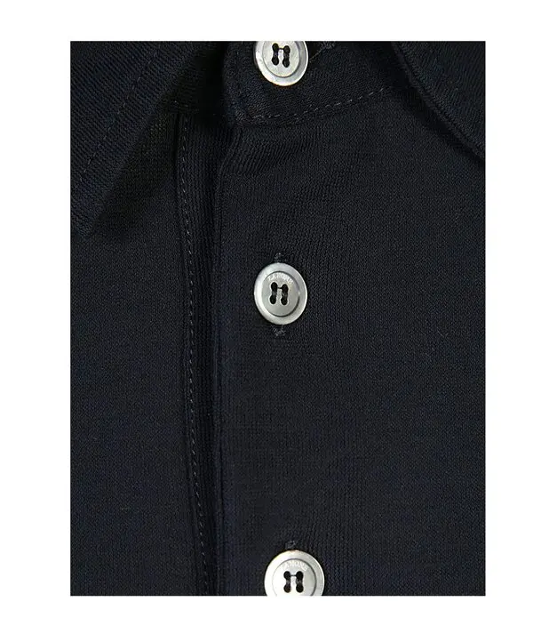 ZANONE Crepe Long Sleeve Polo Shirt