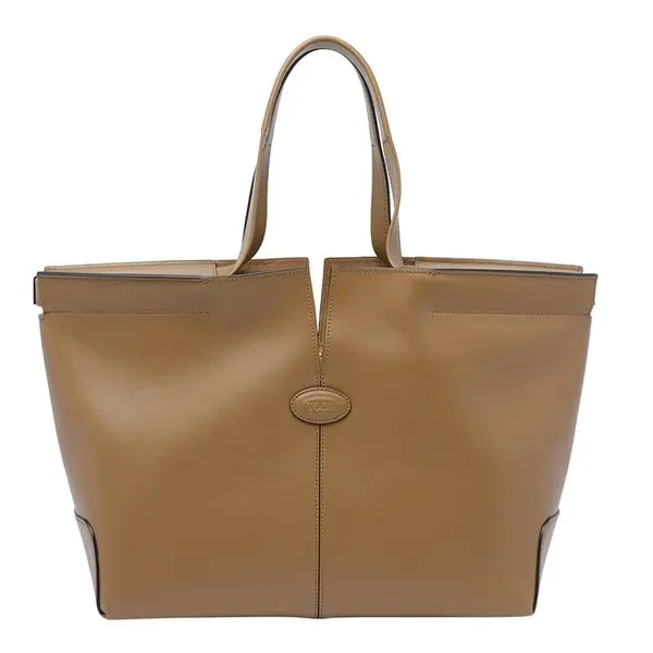 TOD'S Logo Debossed Medium Tote Bag - Brown