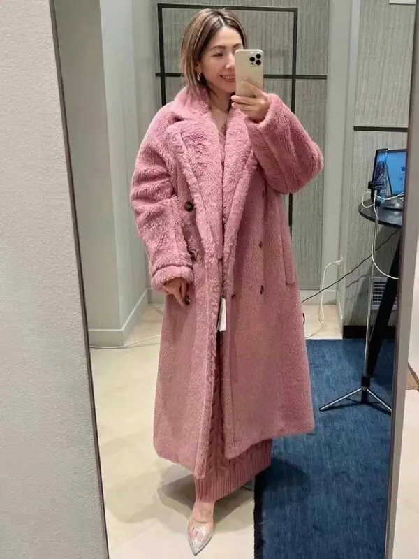Max Mara Double-breasted Fleece Coat - No