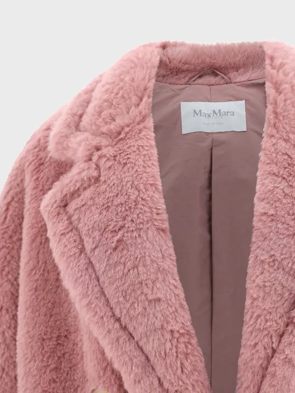 Max Mara Double-breasted Fleece Coat - Pink
