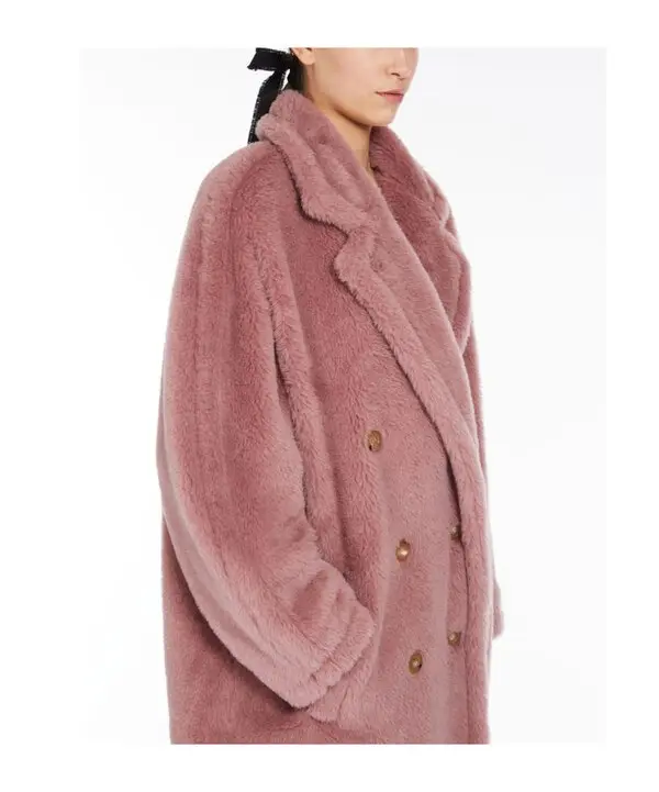 Max Mara Double-breasted Fleece Coat - Pink