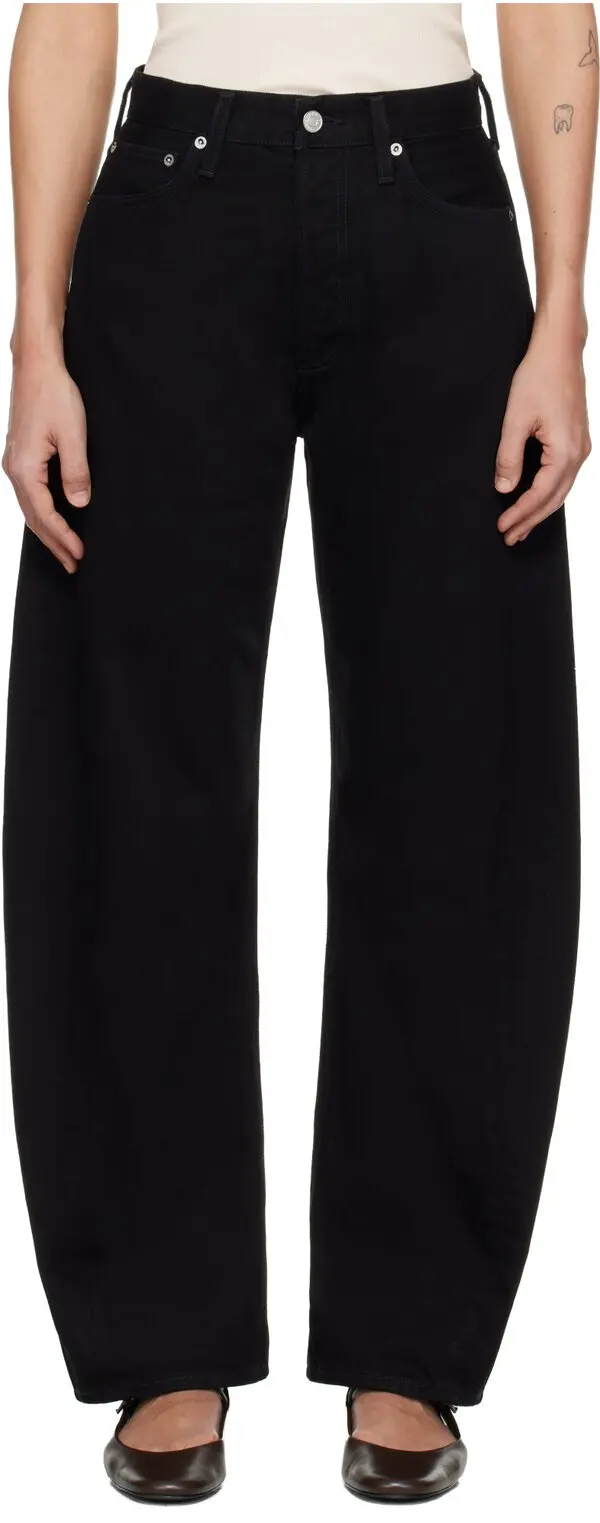 AGOLDE Luna Pieced High-waisted Jeans - Black