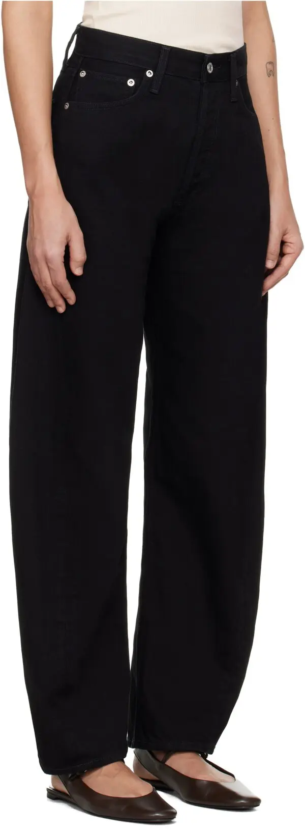 AGOLDE Luna Pieced High-waisted Jeans - Black