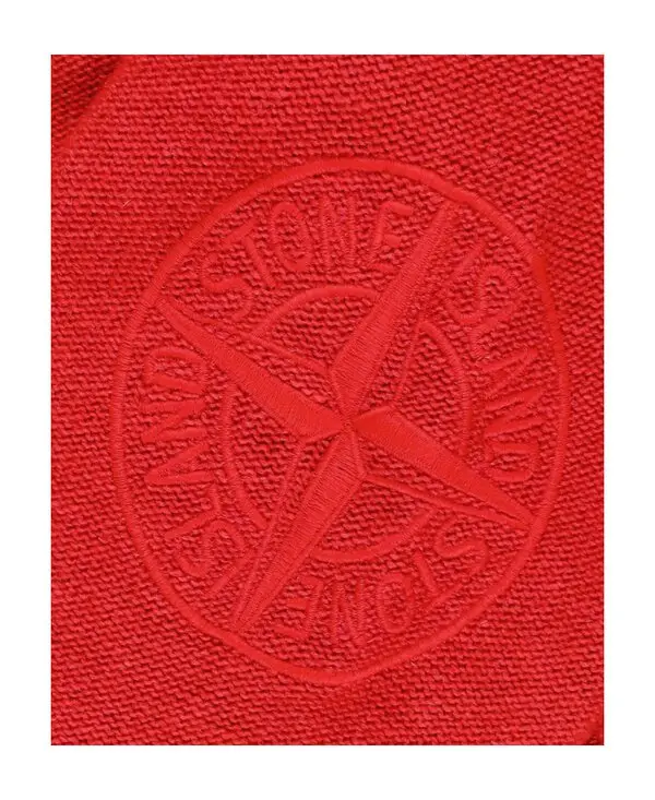 Stone Island Round Neck Long-sleeved Sweater With Logo Detail - Red