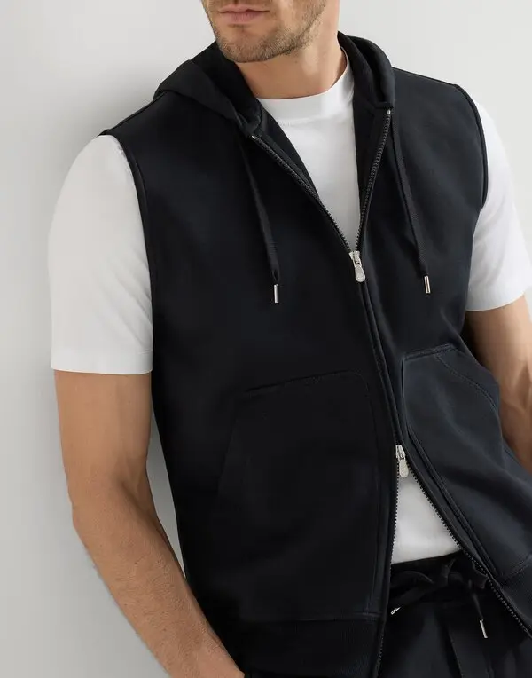Brunello Cucinelli Sleeveless Zip-up Drawstring Hoodie - No