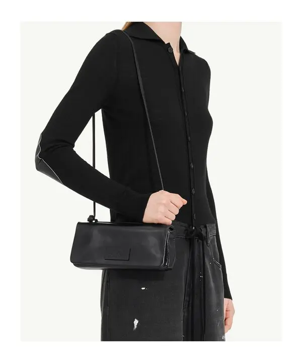 MAISON MARGIELA Knitted Cardigan With Classic Collar And Leather Elbow Patches
