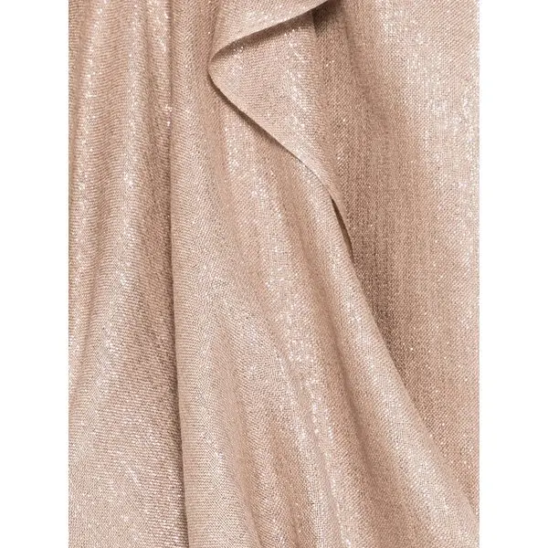 Brunello Cucinelli Shimmer Fringed Scarf - Nude