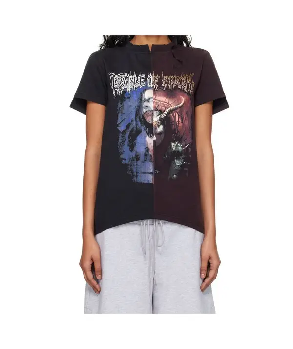 Vetements Cut-up Fitted T-shirt - Black/red