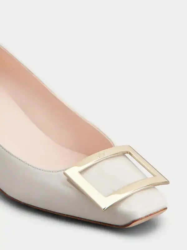 ROGER VIVIER Square Toe Pumps With Metal Buckle And Block Heel