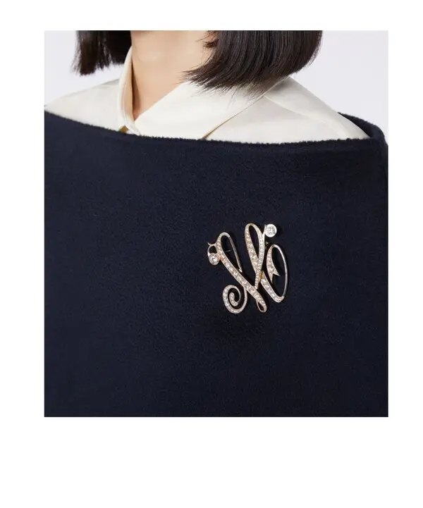 Max Mara Embellished Letter Brooch