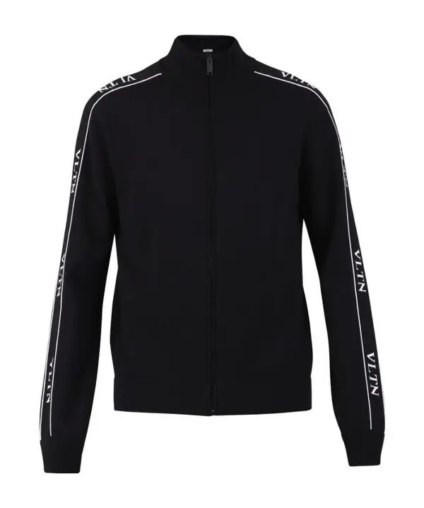 Valentino Garavani Zip-up Sweatshirt With Logo Stripes