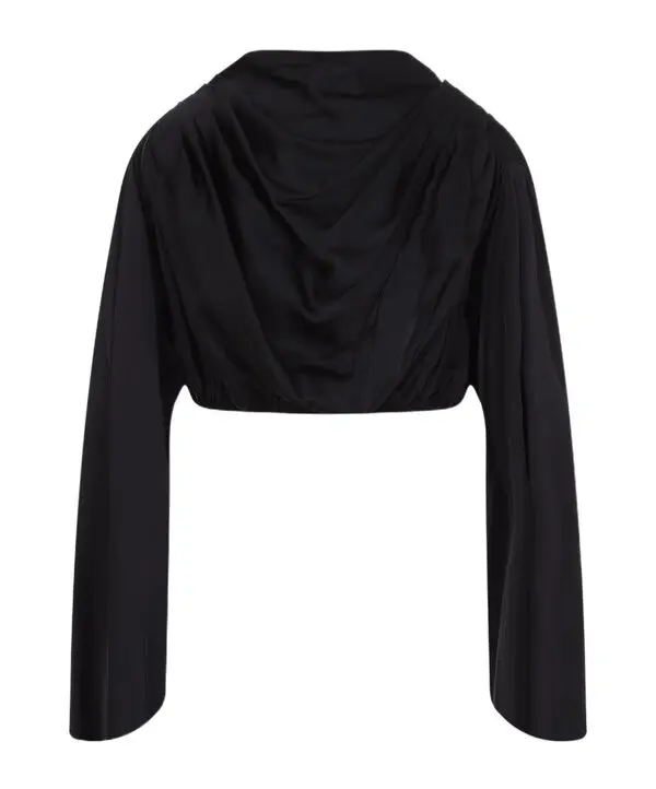 Rick Owens Claudette Long Sleeve Pleated Top - Black