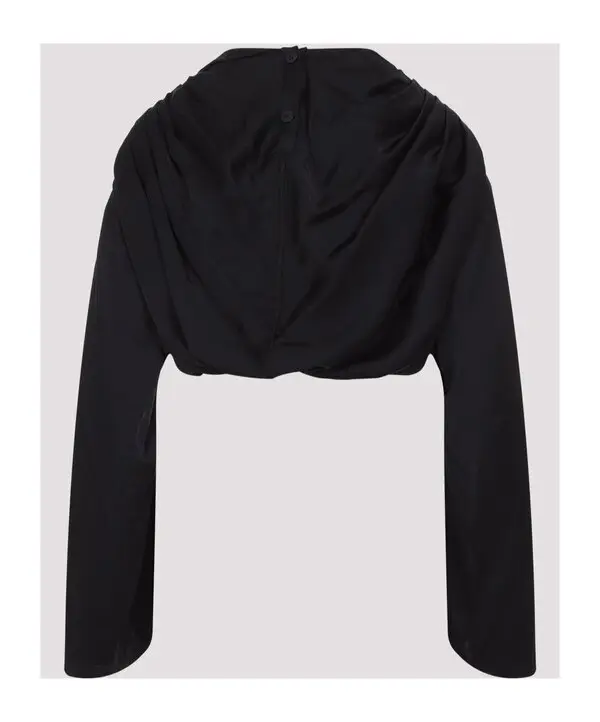 Rick Owens Claudette Long Sleeve Pleated Top