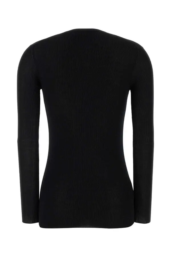 Prada Crew Neck Button-up Cardigan - Black