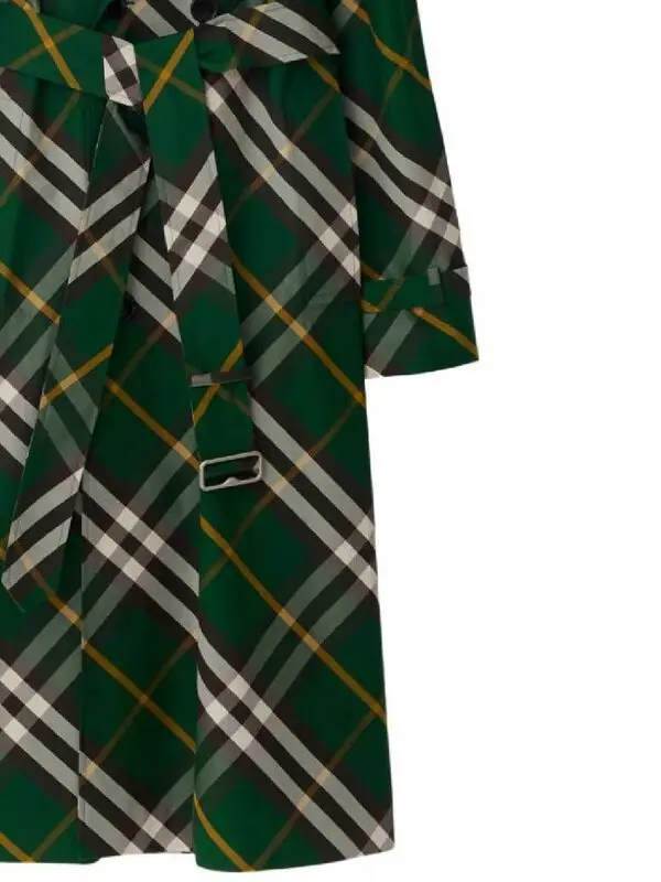 Burberry Checked Double-breasted Belted Trench Coat