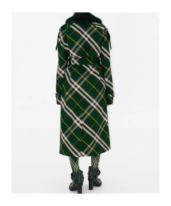Burberry Checked Double-breasted Belted Trench Coat
